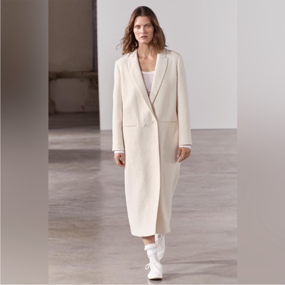 Zara | Jackets & Coats | Minimalist Wool Blend Coat Zw Collection | Poshmark